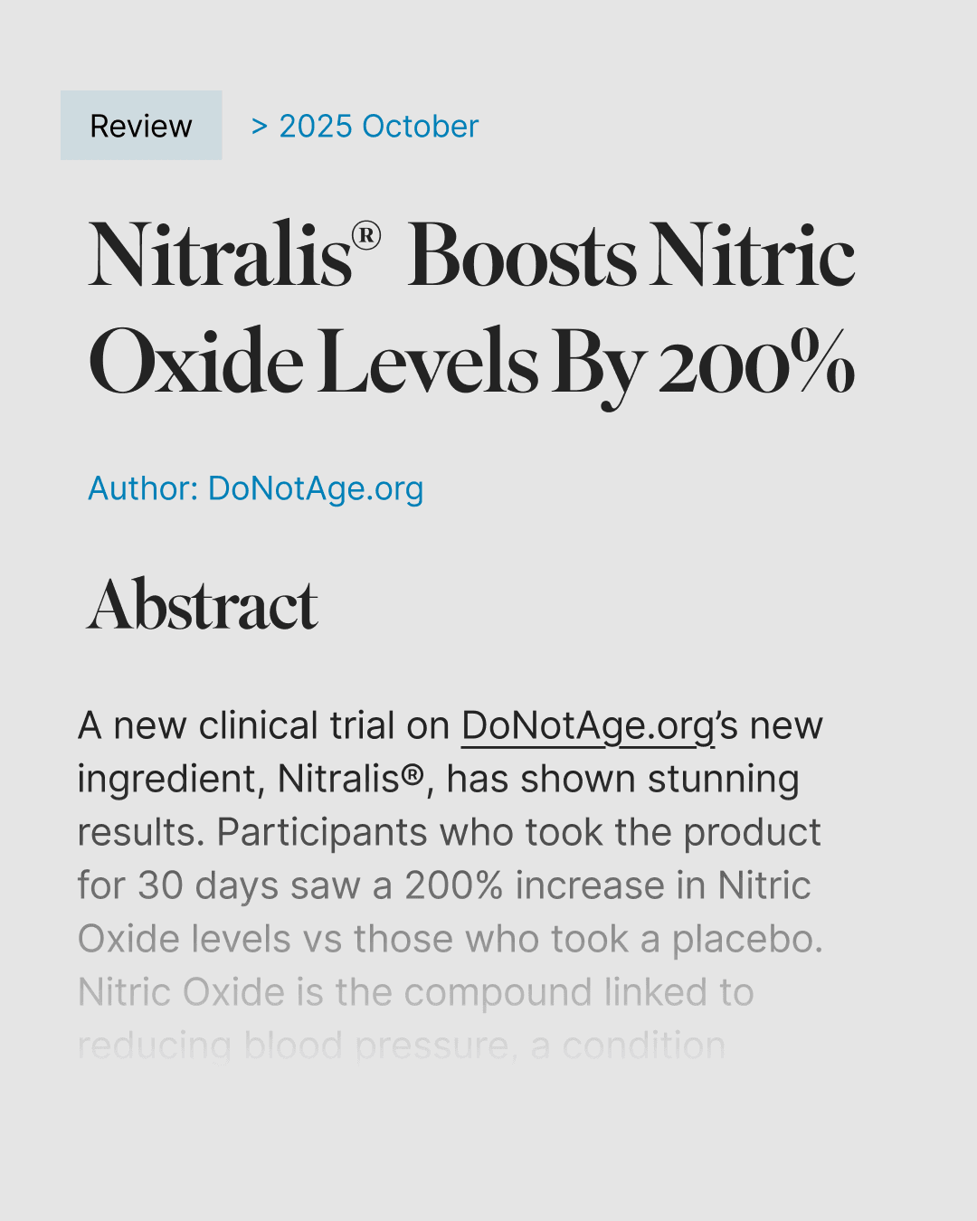 Nitralis Trial Shows Big Nitric Oxide Boost in 30 Days
